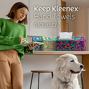 Kleenex Expressions Disposable Paper Hand Towels, Paper Hand Towels for Bathroom, 6 Boxes, 60 Hand Towels per Box (360 Total Tissues)