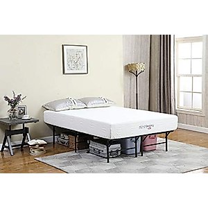 Coaster Home Furnishings Hetfield 16 Inch Foldable Metal Platform Bed Frame Mattress Foundation – Under-Bed Storage, Tools-Free Assembly, Box Spring Replacement – Full