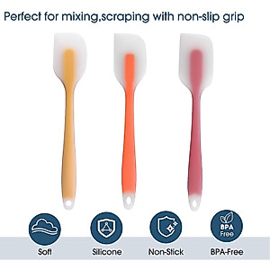 Silicone Spatulas Heat Resistant Flexible Spatula 450F with Stainless Steel Core - FDA Grade Premium Kitchen Utensils with Good Grip 27 cm Random Color (Pack of 2)