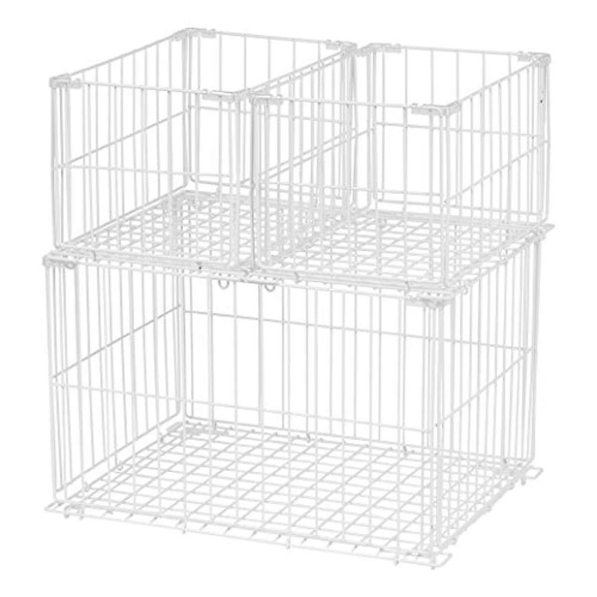 IRIS USA WCO-S Modular Wire Stacking Storage Container, Small