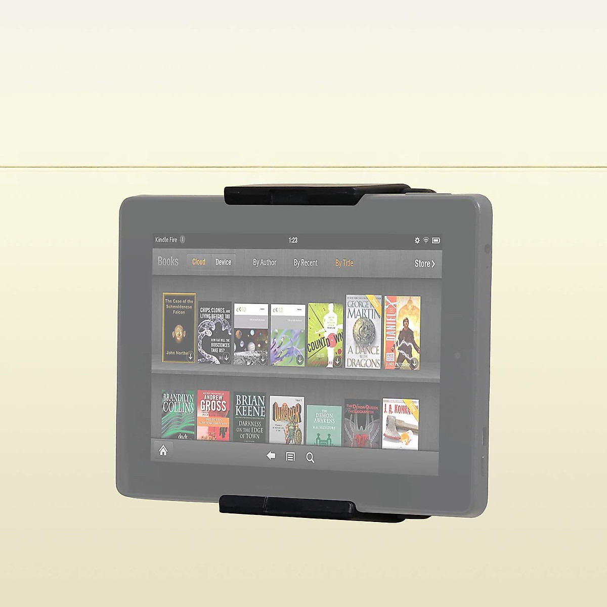 TFY Tablet Wall Mount, Kitchen Wall Mount for Tablets and Smartphones, Fits on Kitchen, Bathroom, Bedroom, Readingroom and More (Black)