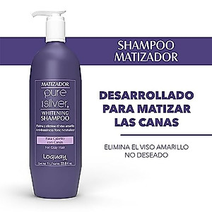 Loquay Matizador PURE SILVER Primer Whitening Shampoo 1L/ Net Wt 33.8 Oz