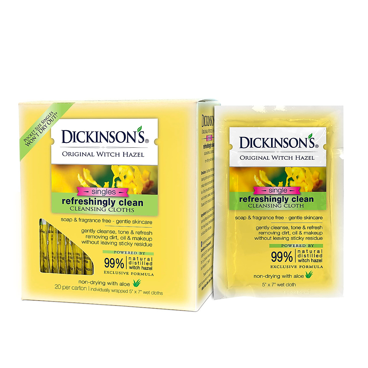 Dickinson's Original Witch Hazel Refreshingly Clean Towelettes 20 Each