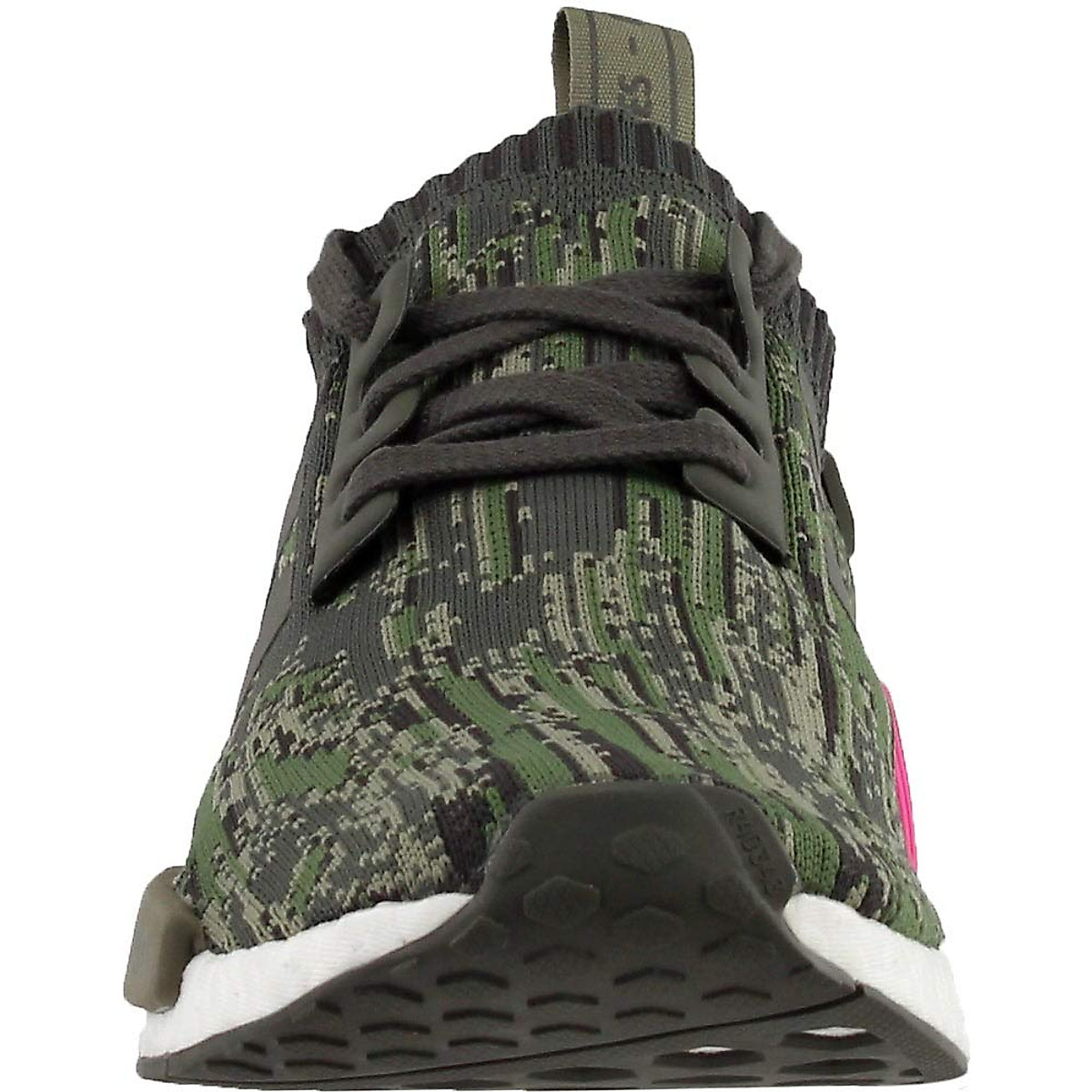 adidas Originals Men's NMD_R1 Primeknit Running Shoe, Utility Grey/Utility Grey/Shock Pink, 12.5