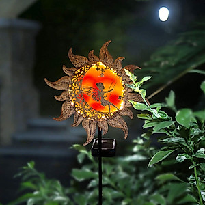 YJFWAL 2 Pack Frog Solar Lights Outdoor Frog Garden Decorations with Solar Lights Metal Frog Solar Stake Lights Waterproof Solar Powered Light for Patio, Backyard, Pathway Decor Halloween Decor