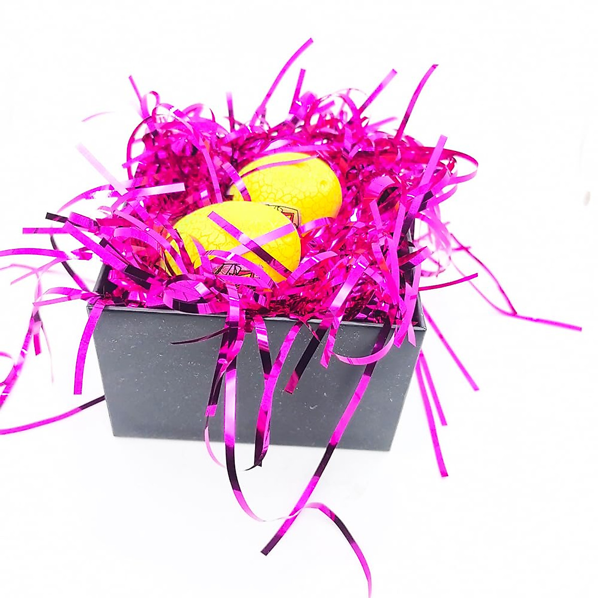 Amsthow Gift Wrap Shredded Filler Basket Grass 1/2 LB Shiny Pink Cut Shred Raffia Box Stuffing for Christmas Birthday Wedding Wrapping Shower (Pink)