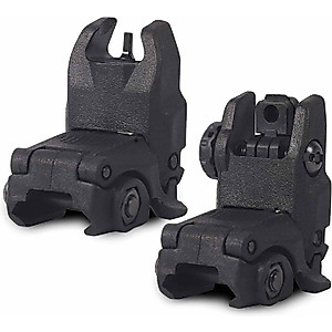 ADEGRIN Nylon Sight Front and Rear Flip Sights can be Mounted on Any Picatinny or Weaver Rail(Black)