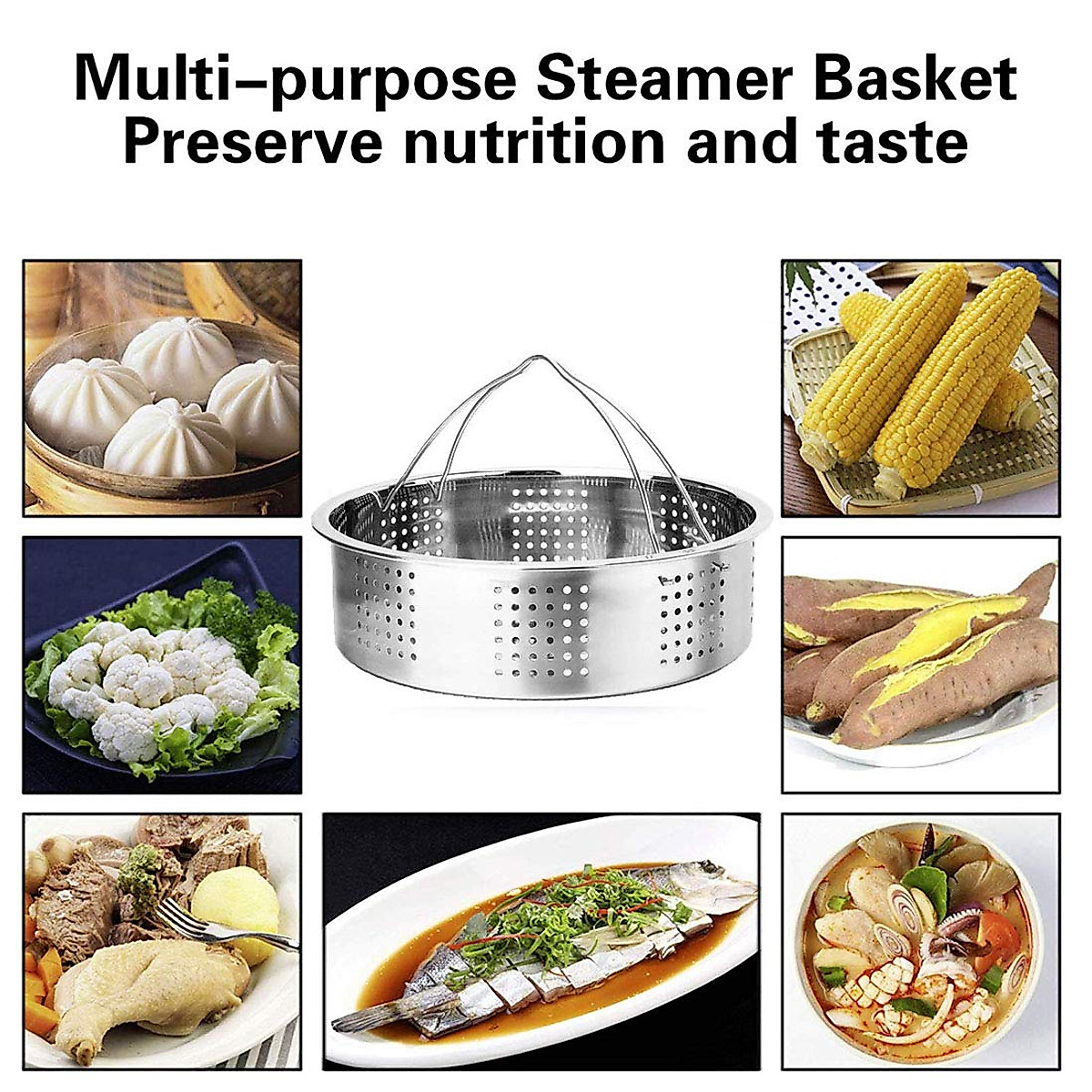 Steamer Basket, Egg Rack Holder, 7" Non-stick Springform Cake Pan, 50 Pcs Cake Paper for Instant Pot Accessories, Vegetable Food Steamer Rack. Fit Pot 5,6,8 qt Pressure