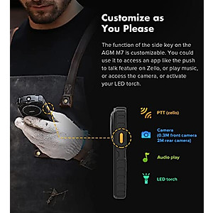 AGM M7 4G Rugged Phone, Large Button Cell Phones for Seniors, Waterproof/Drop-Proof, 2500mAh Battery, Powerful Speaker, 2.4'' Touchscreen, Dual SIM Cards, Facebook/Whatsapp/TikTok, 1GB+8GB