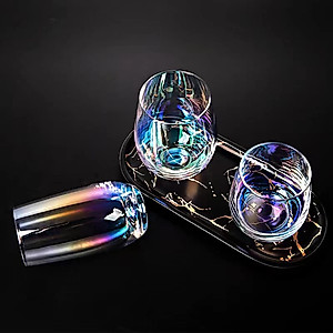 LamChyar Drinking Glasses, Iridescent Highball and Water Glasses, for Water, Juice, Beverage(4 Pcs)