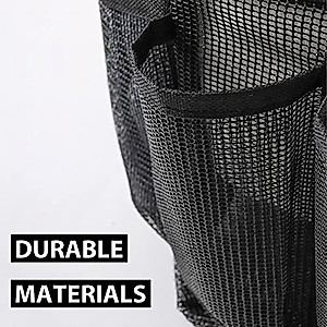 Venupple Mesh Shower Caddy with 8 Pockets, Dorm Shower Caddy Large Capacity, Bathroom Caddy Organizer, Black