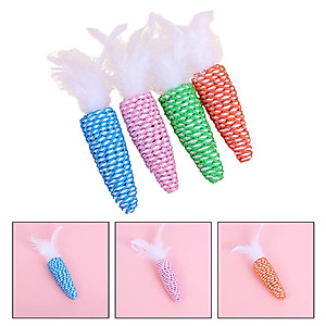 balacoo 4pcs Cat Carrot Toy Cat Dental Chew Ball Braided Dog Rope Toys Cat Chew Toy Catnip Toys Cat Toys Dog Chew Toys for Small Dogs Wand Kitten Toys The Cat Indoor Cat Artificial
