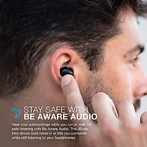 JLab JBuds Mini True Wireless Bluetooth Earbuds + Charging Case, Charcoal Black, IP55 Sweat and Dust Proof, Bluetooth Multipoint, Be Aware Audio, 3 EQ Sound Settings, Crystal Clear Calls