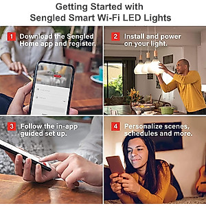 Sengled Alexa Light Bulb, WiFi Bulbs, Smart Bulbs, Smart Bulbs That Work with Alexa and Google Assistant, A19 Daylight (5000K) No Hub Required, 800LM 60W High CRI>90 Equivalent, 4 Pack