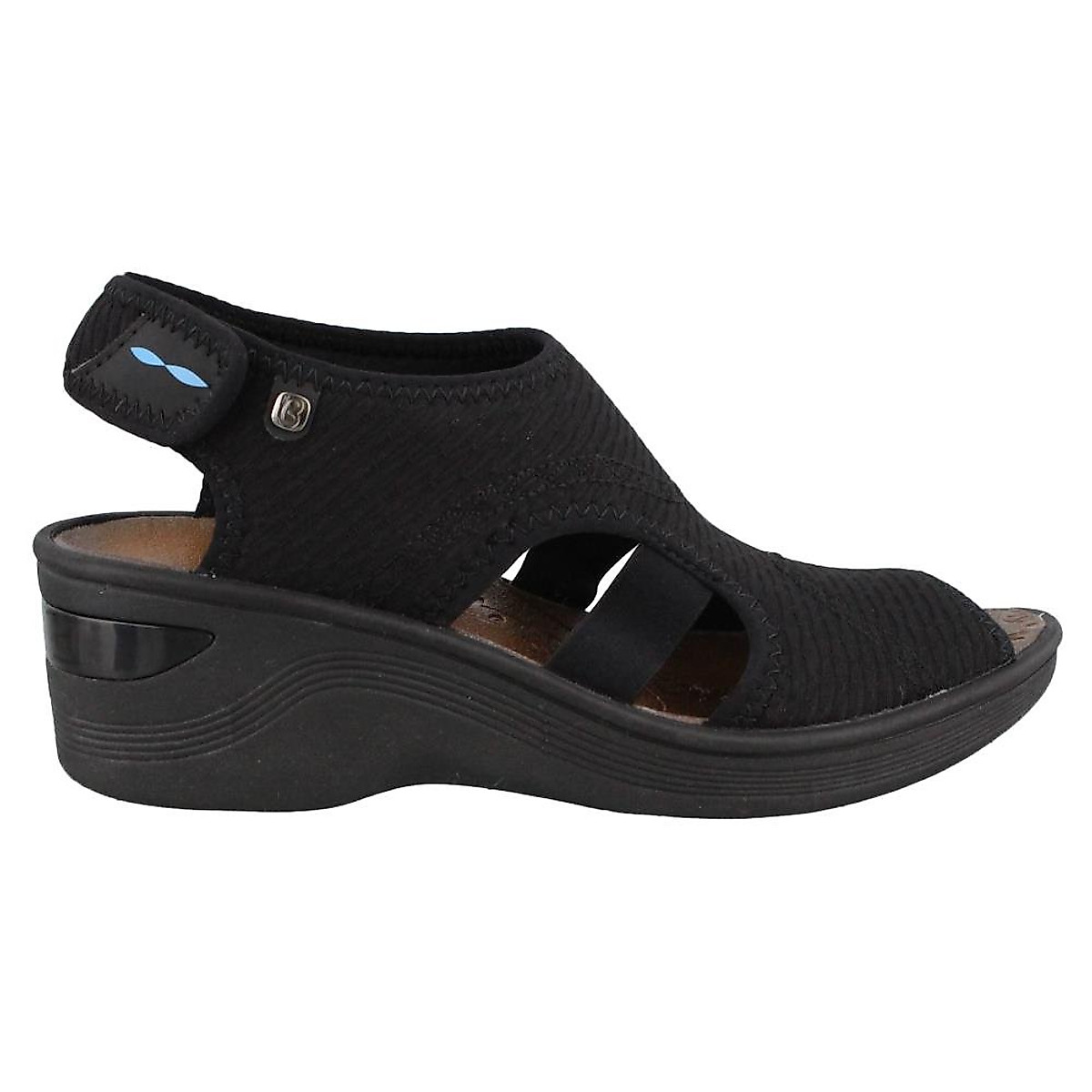 Bzees Women's Dream Sandal, Black Mesh, 8 M US