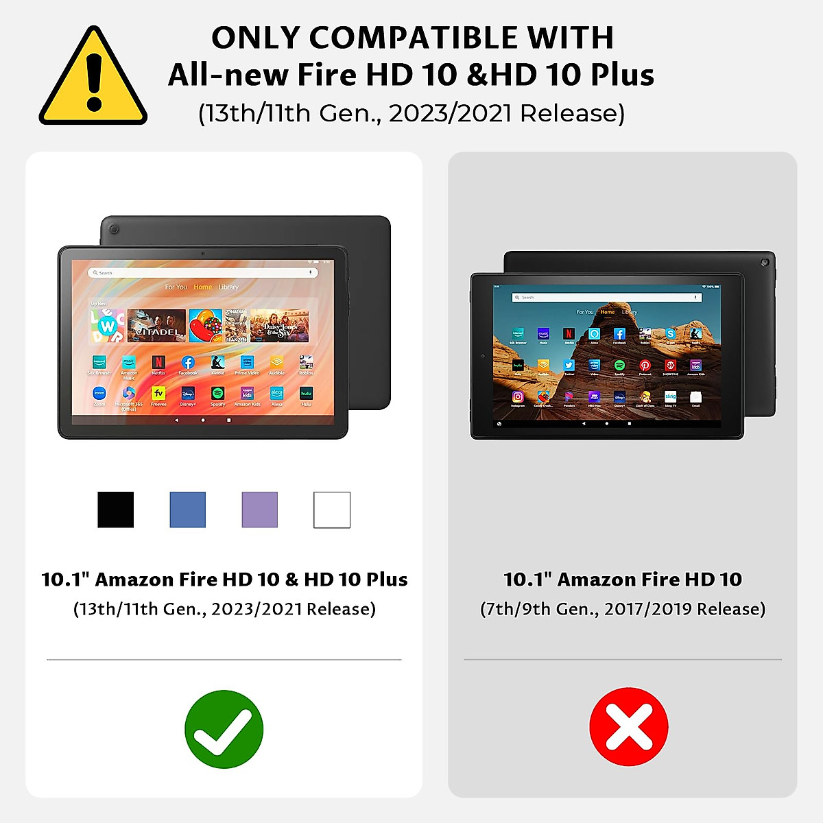 VORI Case for All-New Amazon Kindle Fire HD 10 Tablet (13th/11th Generation 2023/2021 Release) and Fire HD 10 Plus 10.1" - Slim Folding Stand Folio Cover with Auto Wake/Sleep & Hand Strap, Mandala