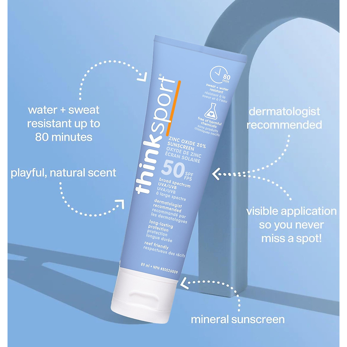 Thinksport SPF 50 Plus Sunscreen, 3 Ounce-pack of 2