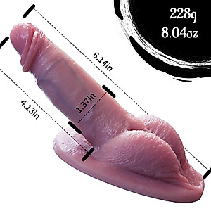 Small Dildo for Beginners, Reproduction Real Handmade Dildo, Lifelike Realistic Penis Adult Sex Toy. Silicone Suction Cup Dildos for Hands-Free Pleasure(Puppy)