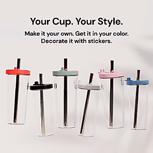 Dodoko Reusable Boba Cup and Straw Boba Tea Cup Bubble Tea Cup Reusable Iced Coffee Cup Cold Coffee Cup Smoothie Cup with Lid and Straw Smoothie Cup to go Smoothie Tumbler 24 oz - Sage Green