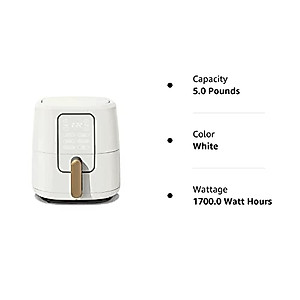 GEMSBE 6 Quart Touchscreen Air Fryer, White Icing