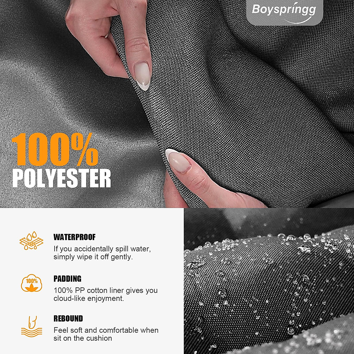 Patio Chair Cushions High Back Thicked Chair Pad Adirondack Chair Cushion, Waterproof and Fade- Resistant Patio Chairs Cushion Throw Rocking Chair Cushions Outdoor and Indoor,43in*20in (Grey)