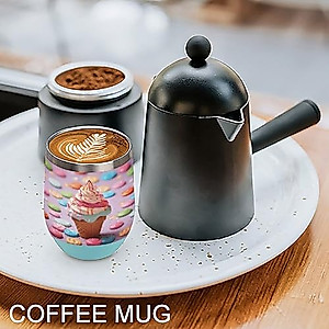 WYUSPGK 304 Stainless Steel Insulated Cup, Many Colored Ice Cream Print Smooth Rim, Durable & Reusable - Perfect for Office, Home, And Travel
