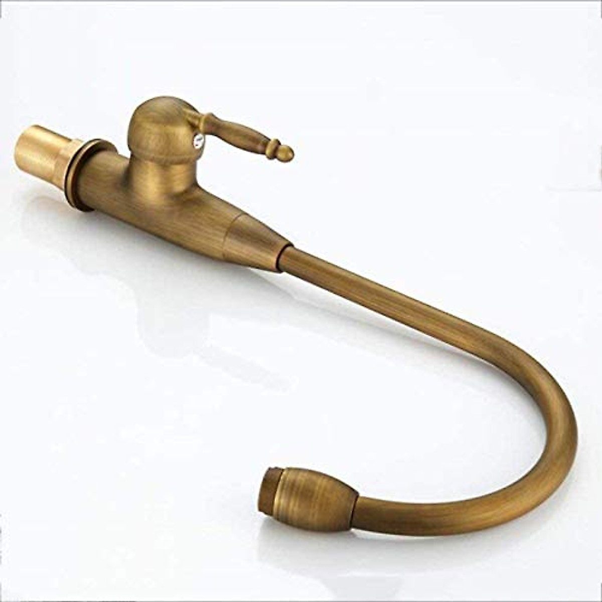 Bathtub Faucet Antique Brass Kitchen Faucet Retro Brushed Kitchen Water Tap 360 Degree Rotation Sink Tap Single Lever Mixer Tap Kitchen Sink Faucet Made of Brass