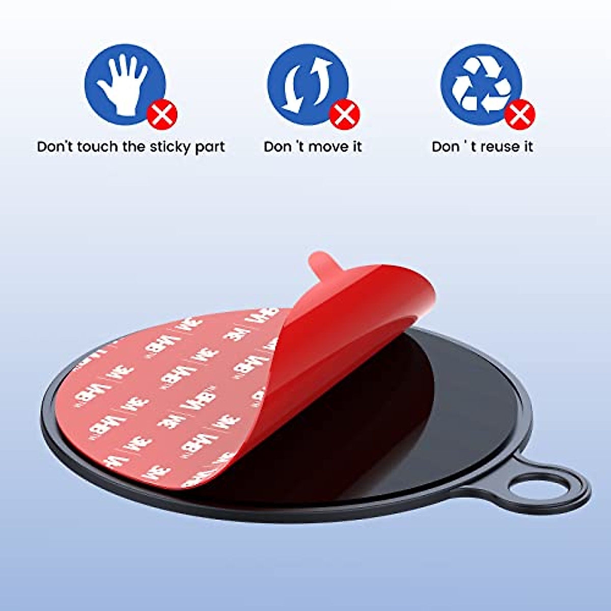 OQTIQ Sticky Adhesive 3M Pad 95mm (3.7") Dashboard Pad Mounting Disk for Suction Cup Phone Mount [2 Pack] for Tom Tom Garmin GPS Suction Mount Replacement Heat Resistant Sticky pad for Car, Truck, Van