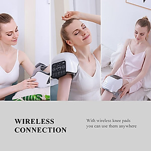 CHAKGER Knee Massager with Heat,Cordless Knee Massager，Vibrating Squeeze Knee Massager Knee Massager for Pain Relief，Arthritis and Knee Circulation Kneading Knee Massager（unassembleable）