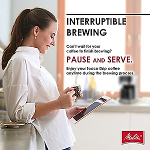 Melitta Aroma Tocco Glass Drip Coffee Maker | Programmable Coffee Machine | Glass Carafe Coffee Pot | 10 Cup Coffee Maker | Glass Touch Control Panel | Stainless Steel accented Coffee Maker