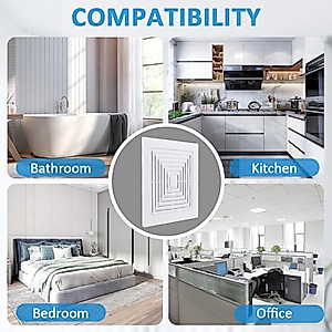 97011723 Bathroom Ceiling Fan Grille with Springs Replacement Parts for Square Ceiling or Wall-Mount Exhaust Fan Fits Models 663,670,671,675,688,689 Ventilation Fan - Plastic Cover White