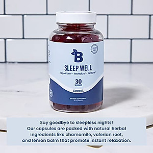 Bloom Nutrition Sleep Well | Soothing BlackBerry Melatonin Gummies for Better Rest | Fall Asleep Fast and Wake Up Refreshed | 60 Gummy Chewables