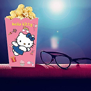 24PCS Cartoon cat theme Party Popcorn Boxes, Party Supplies,Favor Bags for Boys Girls Birthday Party Decorations