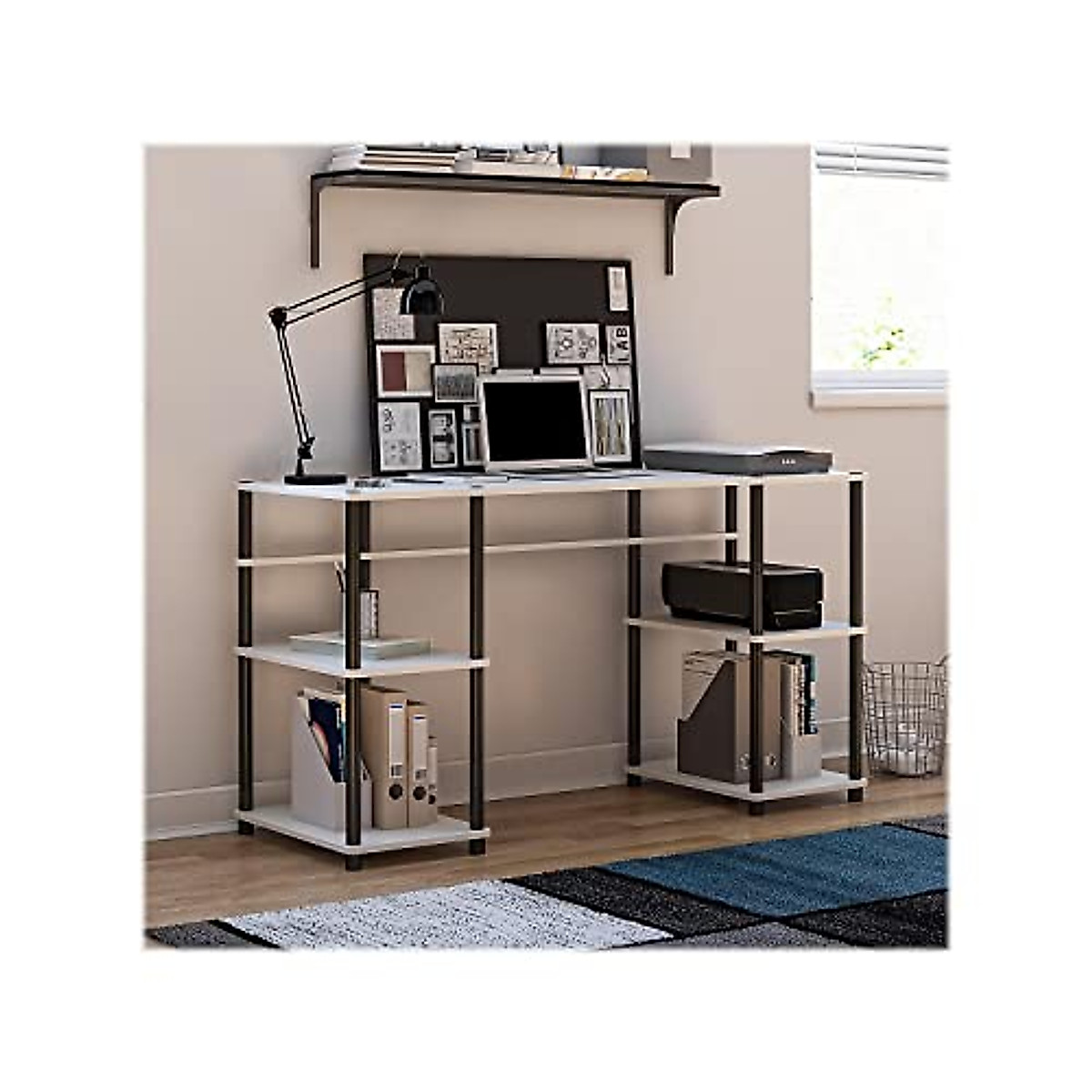 Ameriwood Home Condor Toolless Double Pedestal Computer Desk, White