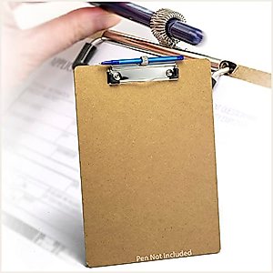 Officemate Wood Clipboard, Letter Size, Low Profile Clip with Pen Holder (83249)