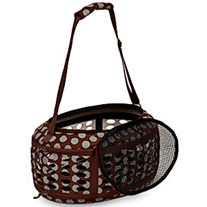 Petmate 21789 Curvations Underseat Small Pet Traveler with Dots, Brown/Gray