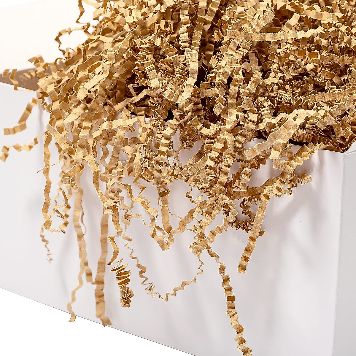 Mefleet Crinkle Cut Paper Shred Filler 1 LB Brown Crinkle Paper Shredded Paper for Gift Box - Gift Basket Filler - Kraft Gift Box Stuffing for Christmas Holiday Packaging Wrapping