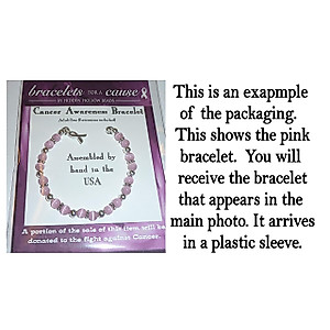 Cancer Awareness Bracelet, For Showing Support or Fundraising Campaign, Adult Size with Extension, 6mm Cat's Eye Beads. Comes Packaged. (Ovarian Cancer - Teal)