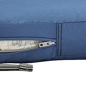 Classic Accessories Ravenna Water-Resistant 25 x 22 x 4 Inch Patio Back Cushion, Empire Blue
