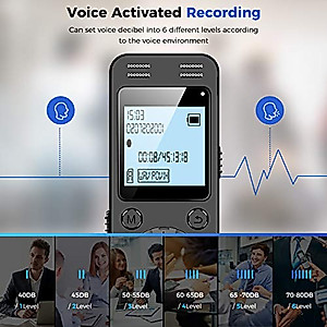 32GB Digital Voice Recorder for Lectures Meetings - EVIDA 2324 Hours Voice Activated Recording Device Audio Recorder with Playback,Password