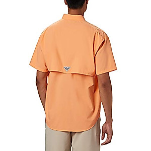 Columbia Men's Bahama II UPF 30 Short Sleeve PFG Fishing Shirt, Bright Nectar, Large