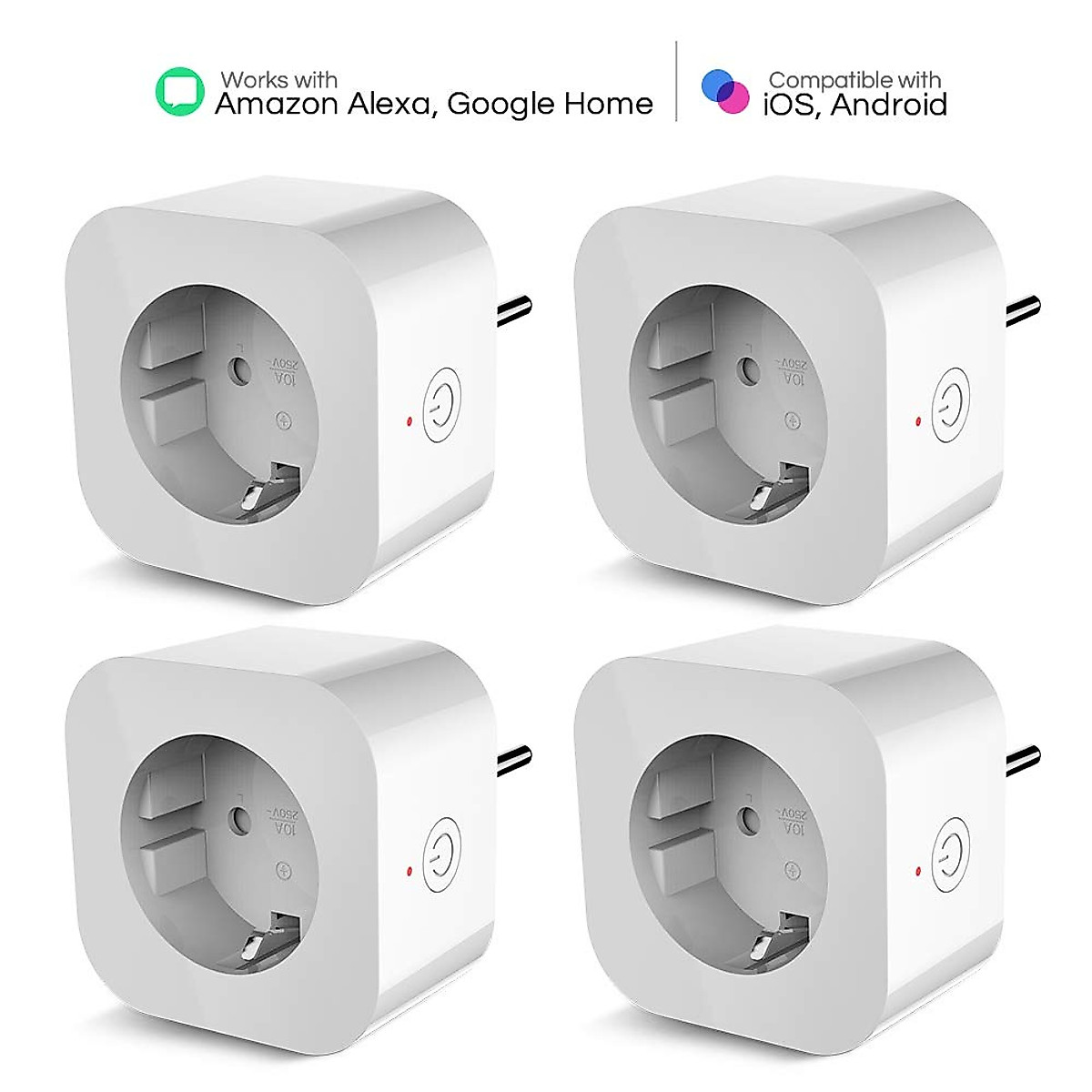 4PCS Elelight PE1004T Smart Sockets Remote Control Outlet with Timing Function,EU Plug