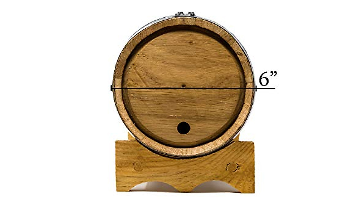 Engraved 2L Charred Oak Aging Barrel for Spirits & Wines