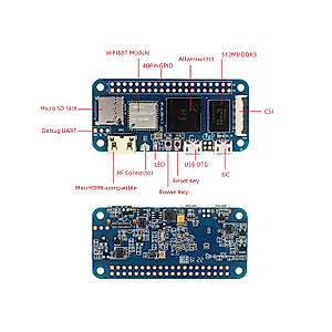 Banana Pi M2 Zero Open Source Single Board Computer Onboard Quad Core Cortex-A7 Alliwnner H3 CPU 512MB DDR3 RAM WiFi (AP6212) & Bluetooth for IoT Compatible with Raspbian Android Linux