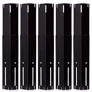 Universal Adjustable Grill Heat Plates/Heat Tents/Burner Covers/Heat Deflectors/BBQ Grill Heat Shields/Grill Cover Plates/Grill Diffuser for Gas Grill, Porcelain Steel Grill Replacement Parts (5-Pack)