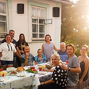 STUDIOFINIX 6.5 Inches Indoor Outdoor Bluetooth Speakers Waterproof Wired Wall Mount Active Speakers 400 Watt for Patio Garage,Deck,Backyard (Black)