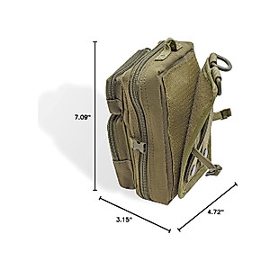 Taleverios - Mini Tactical Pouch - Detachable - Waterproof Holder with Rip Away Patch for Quick Accessibility - Multiple Compartments and Pockets