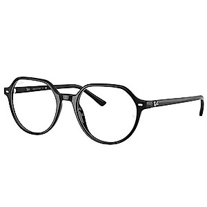 Ray-Ban RX5395 Thalia Square Prescription Eyeglass Frames, Black/Demo Lens, 49 mm