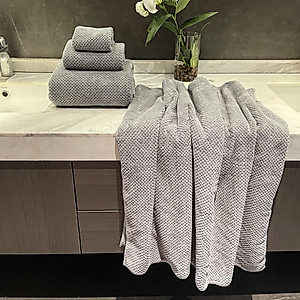 HVMS Oversized Bath Towels Extra Large 40x80 Inches Bath Sheets for Adults Super Soft Quick Dry Highly Absobent Microfiber Shower Towels (2 Piece, Grey)…