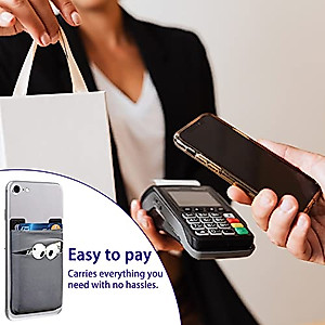 SHONDE Card Holder, Stick-on Wallet Functioning as iPhone Wallet Case, Android Phone Case with a Card Holder, Credit Card Wallet, Card Case and Money Clip (Dark Grey)